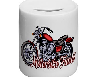 Personalised New Bike Fund Ceramic Money Box Piggy Bank Savings Jar ...