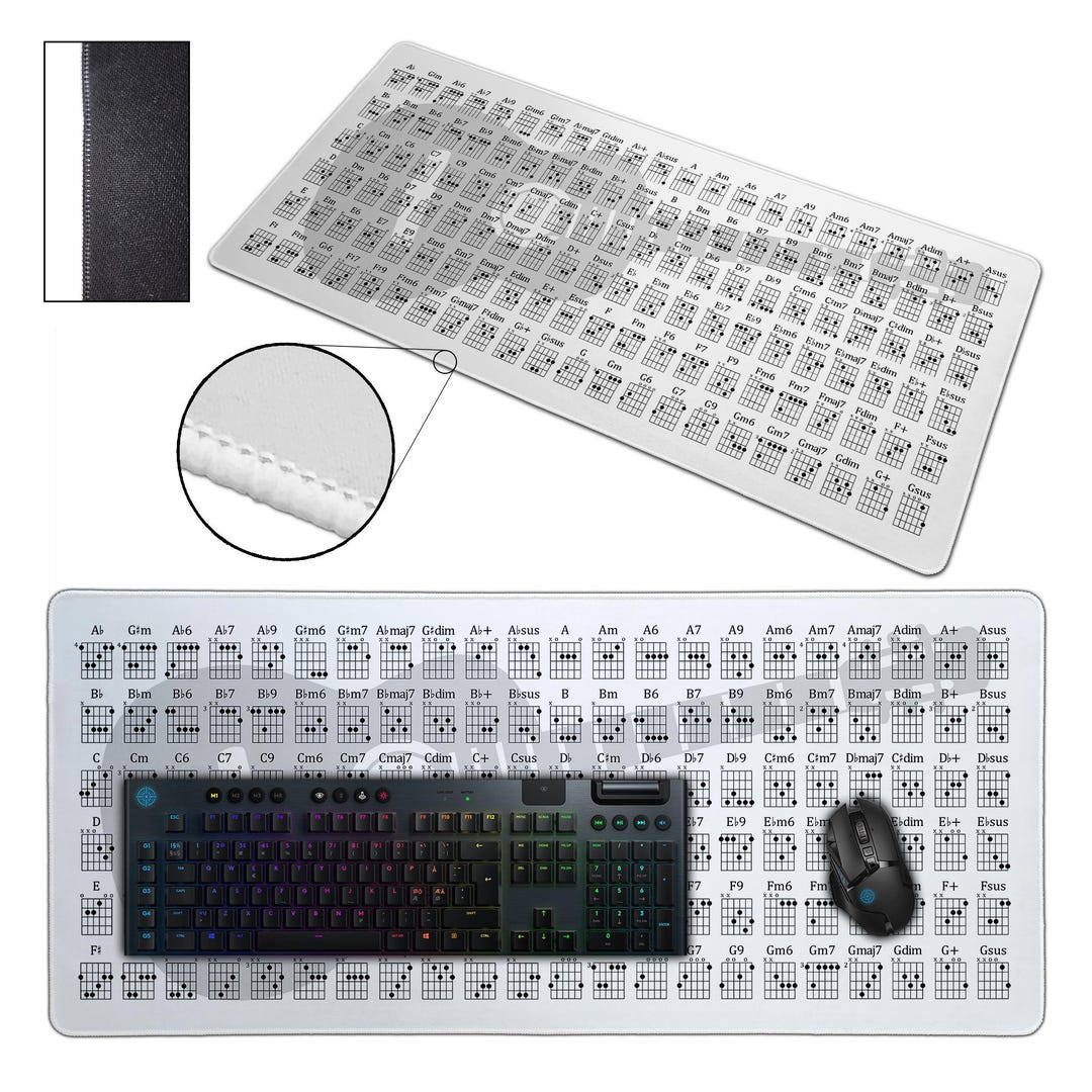 XXL Premium Guitar Chords Chart Computer PC Gaming Mousemat With ...
