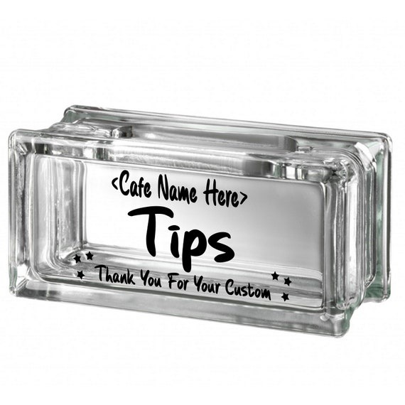 Personalised Cafe Tips Box Clear View Decoration Half Glass - Etsy