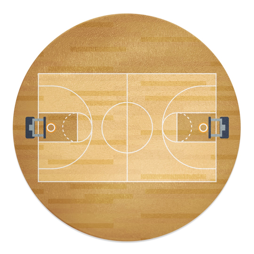 30cm Round Basketball Court Novelty Tempered Glass Chopping Board - Etsy