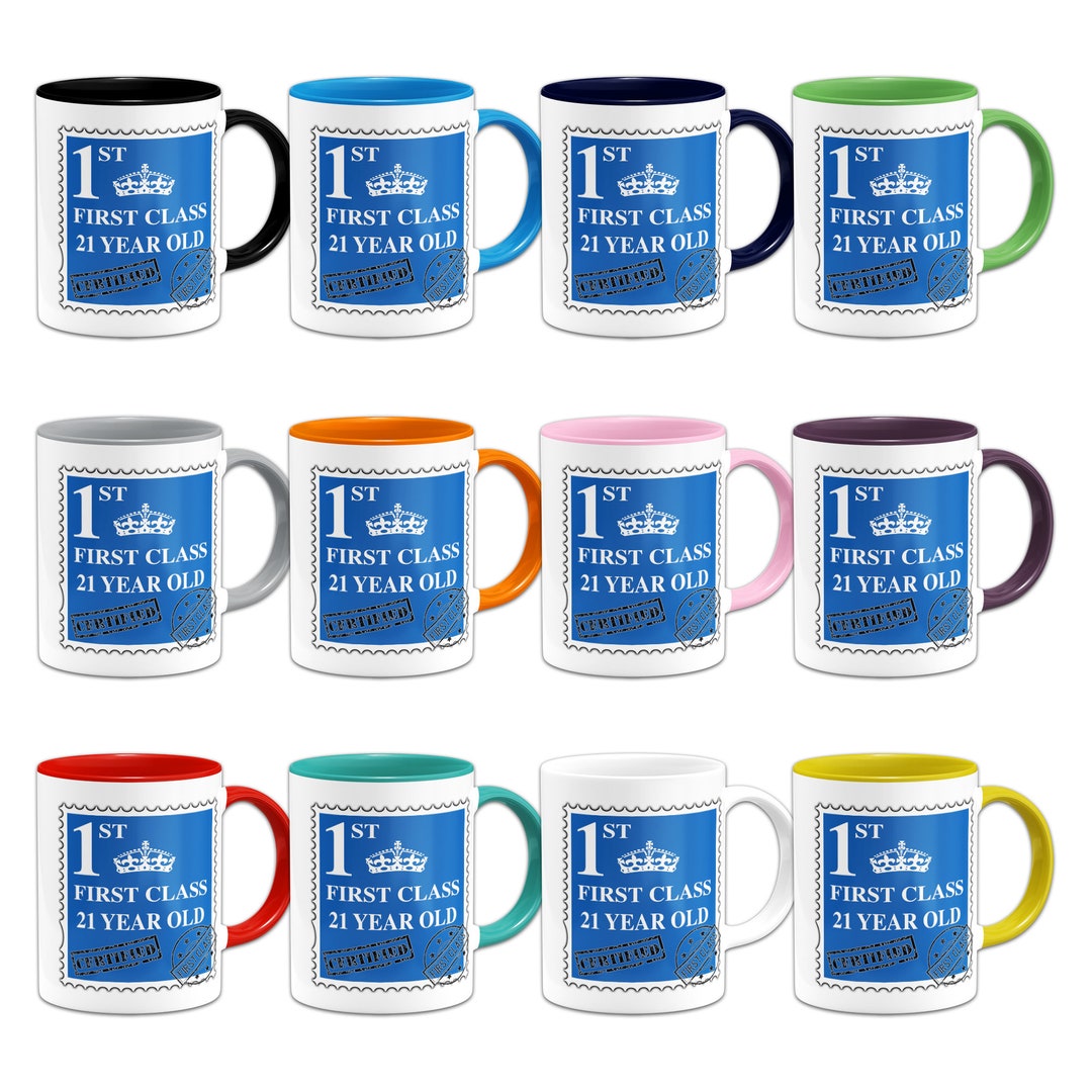 First Class 13-100 Year Old Blue Novelty Ceramic Mug Variation - Etsy