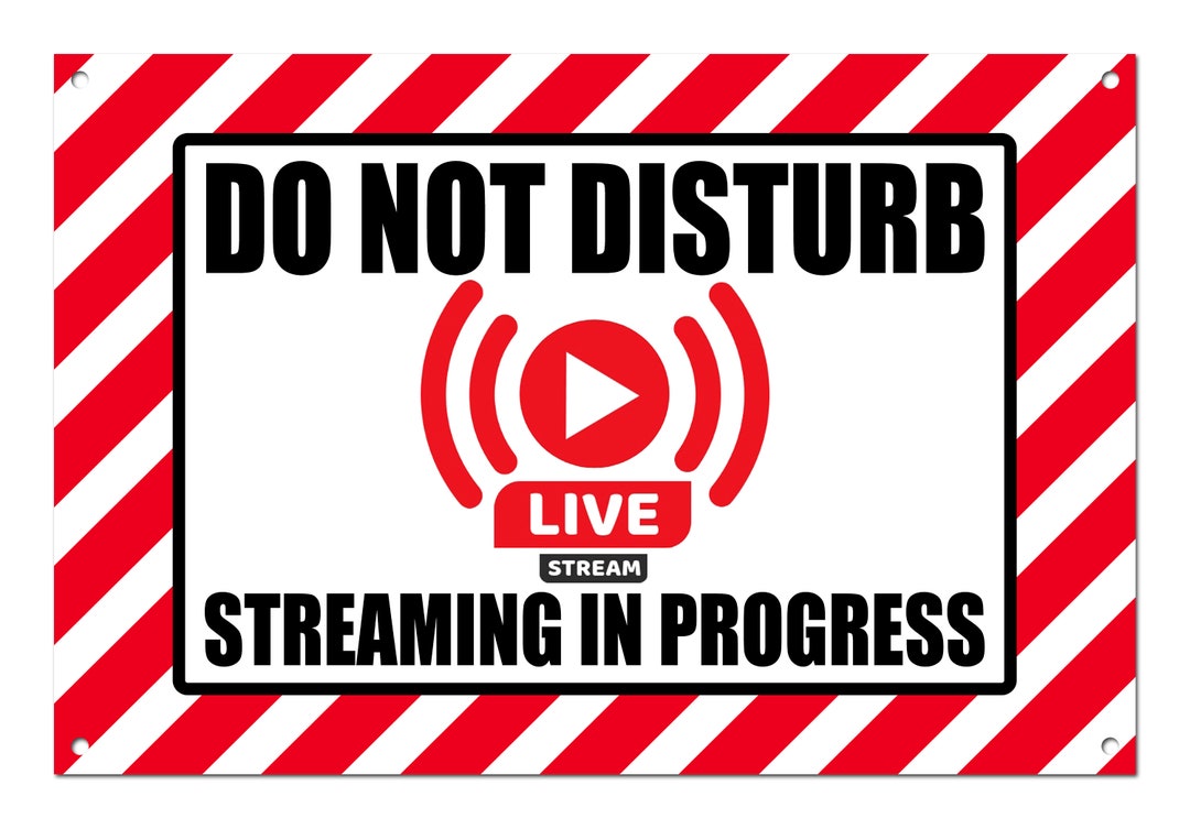 Do Not Disturb Streaming in Progress White / Brushed Aluminium Metal ...