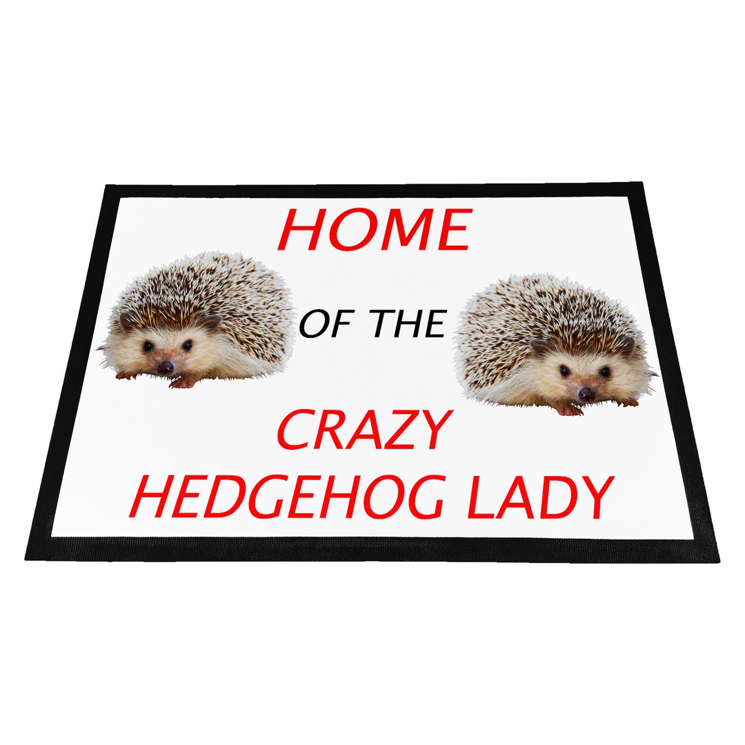 Home of the Crazy Hedgehog Lady Rubber Doormat - Etsy