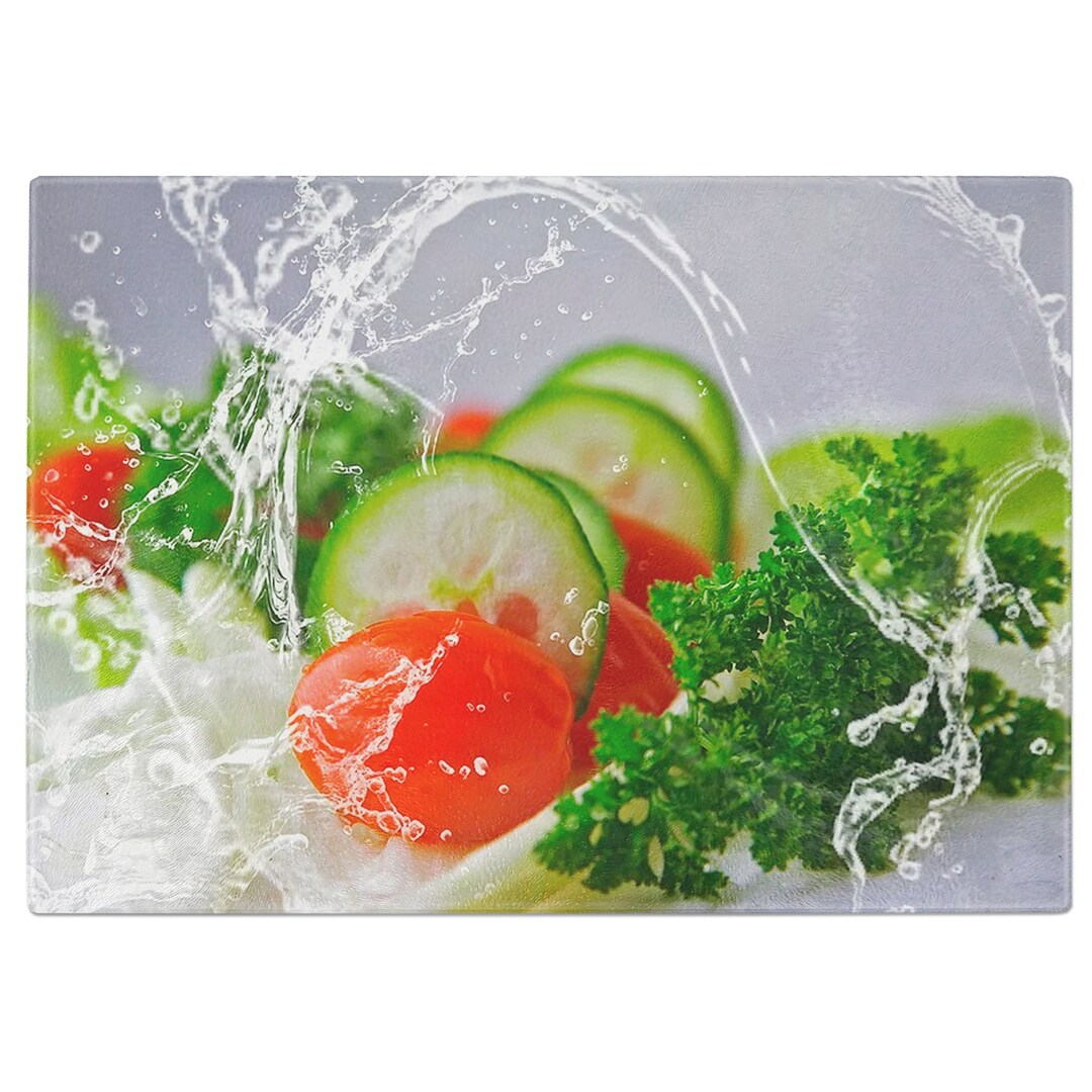 Salad Splashback Tempered Glass Chopping Board Variations - Etsy UK