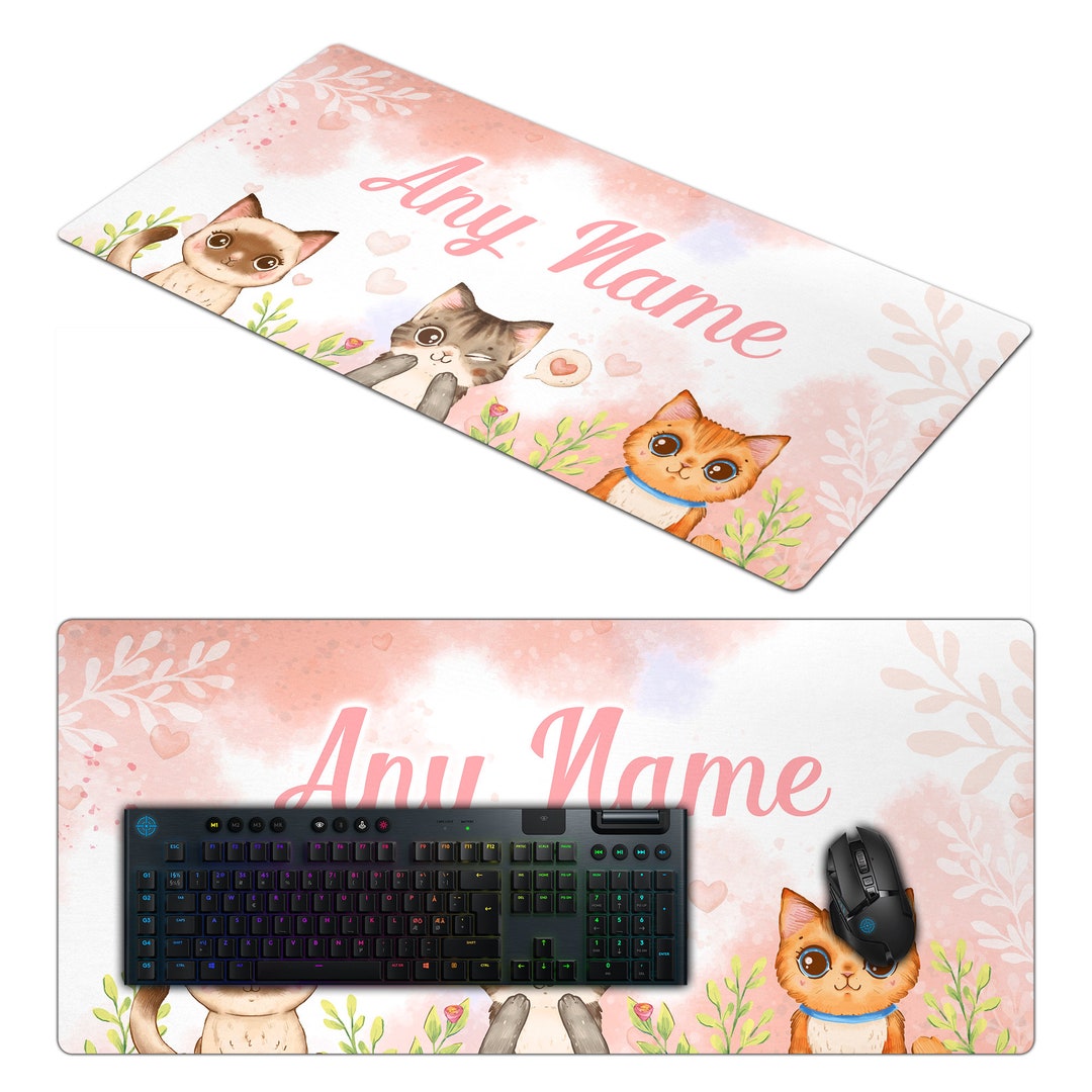 Personalised XXL Cute Water Colour Cats Computer PC Gaming Mousemat - Etsy