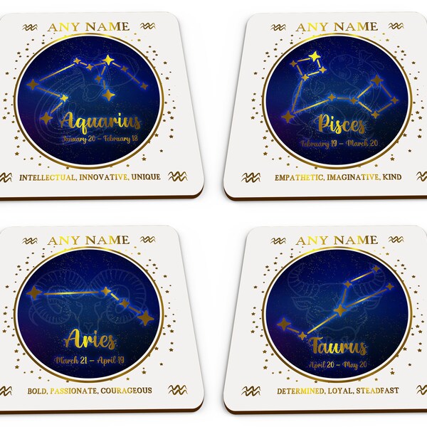 Zodiac Coaster - Etsy