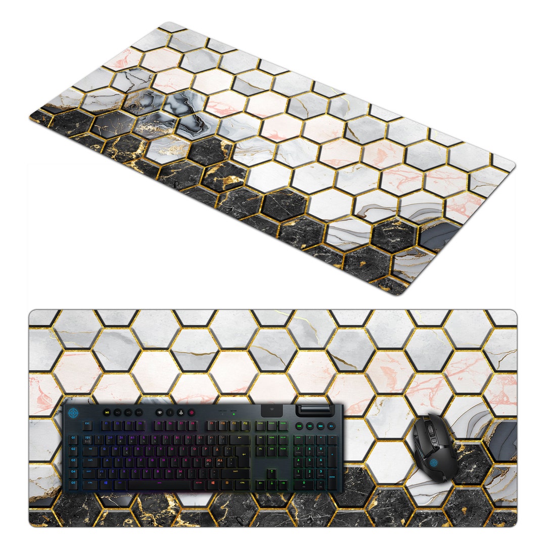 XXL Hexagon Marble Tiles Computer PC Gaming Mousemat - Etsy