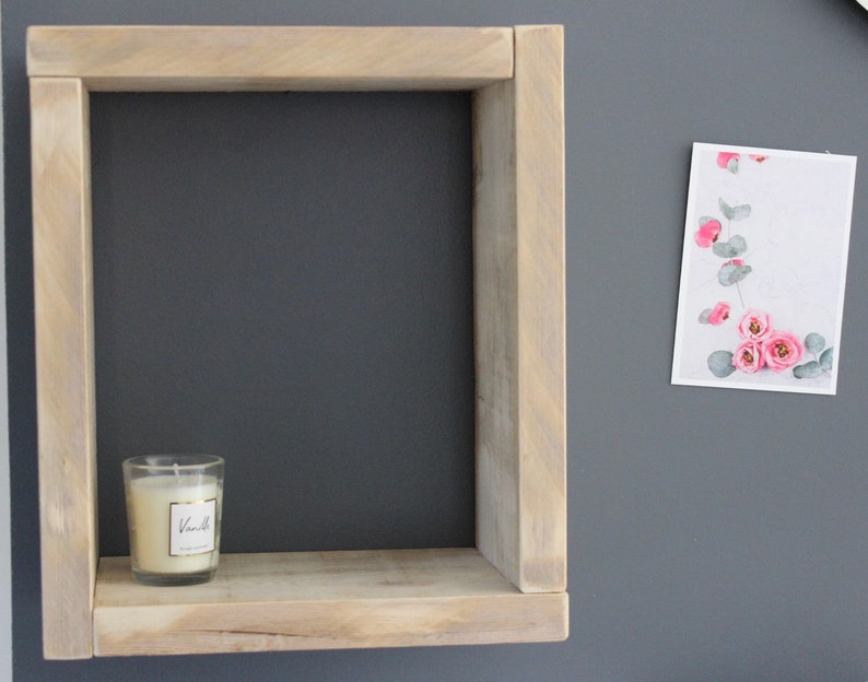 Hanging frame shelf solid wooden block | Etsy