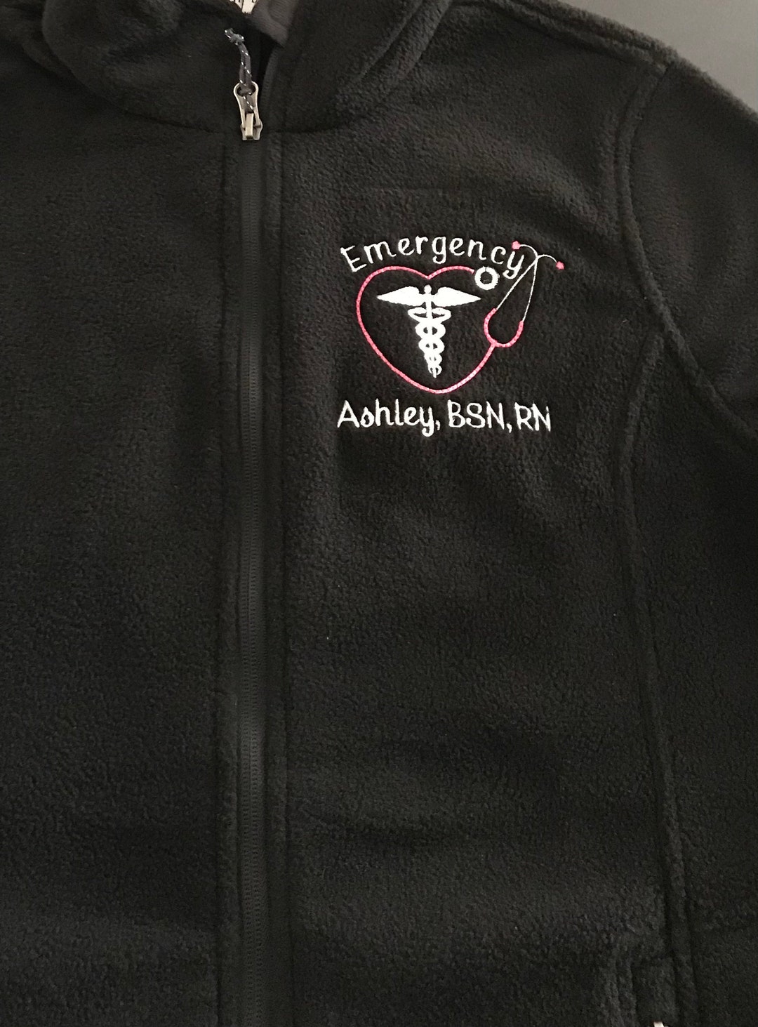 Caduceus Nursing Jacket. Heart Stethoscope. Personalized Medium Weight ...