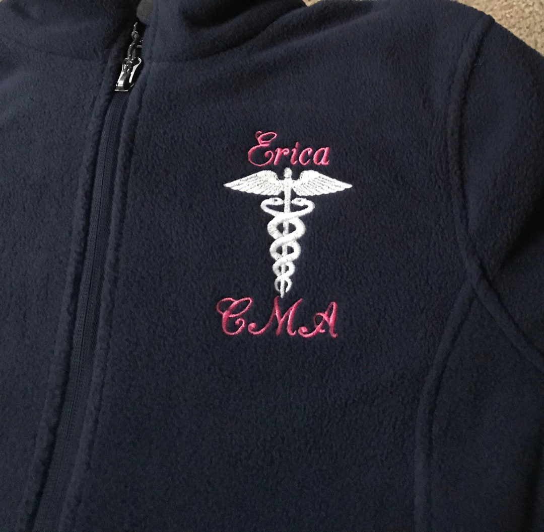 Personalized Caduceus RN Jacket. CMA Jacket, MA Jacket, Nursing Fleece ...