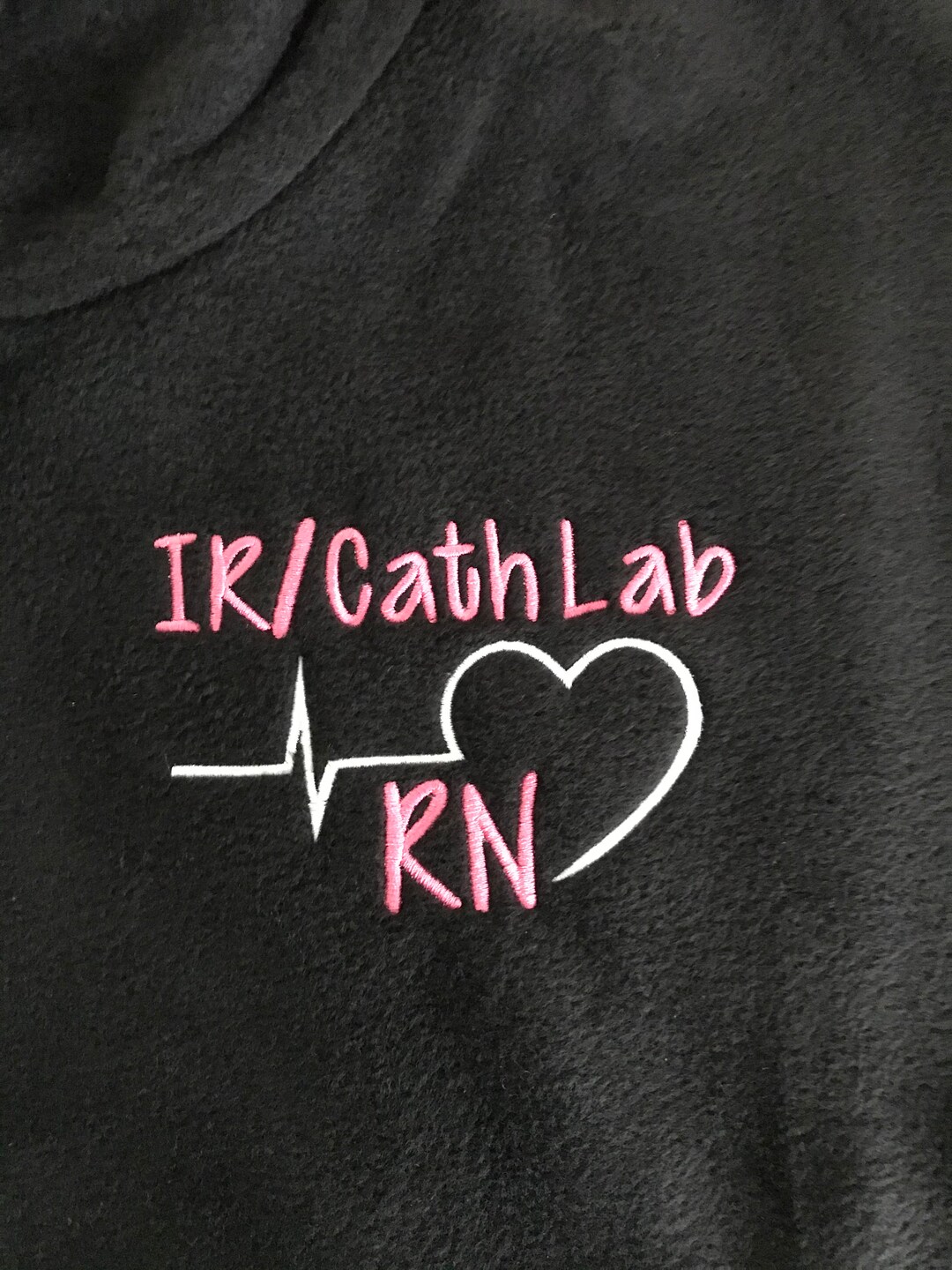Cath Lab RN Jacket. Heartbeat Fleece Jacket, RN, MA, Heart Jacket, Coat ...