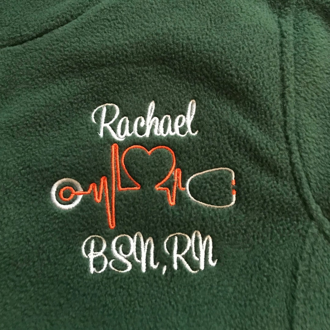 BSN,RN Stethoscope Jacket. Heartbeat Nursing Fleece Jacket, Nursing ...