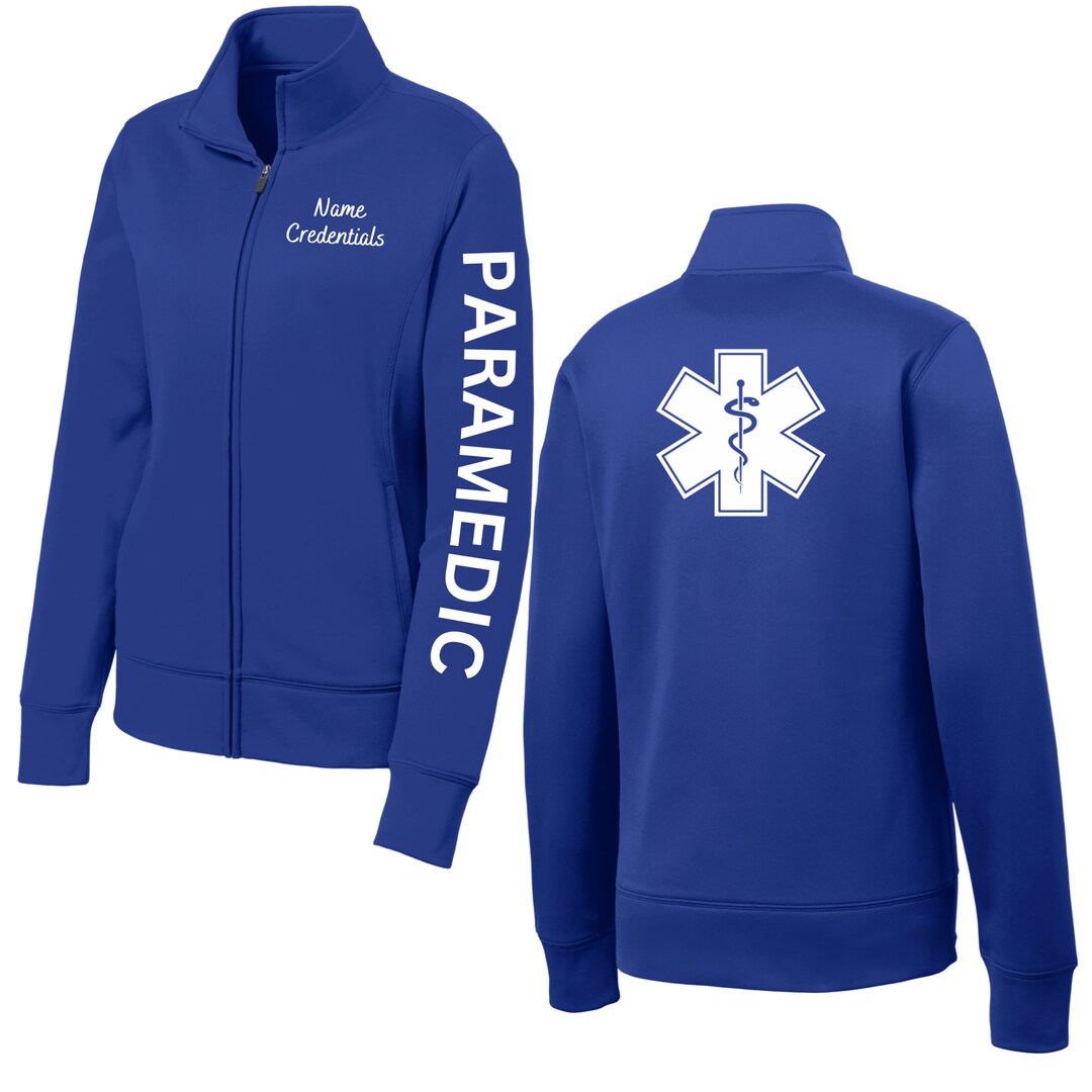 Paramedic Jacket. EMT. Emergency. Star of Life. Polyester Fleece. White ...