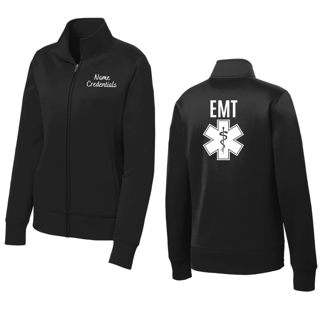 Personalized EMS Jacket. Polyester Fleece. White Print. Nursing Jacket ...
