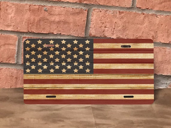 License Plate American Flag license plate Car Decor USA | Etsy