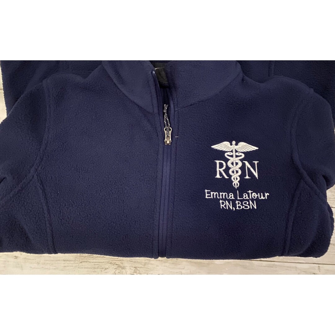 Personalized Caduceus RN Jacket. BSN Jacket, MA Jacket, Nursing Fleece ...