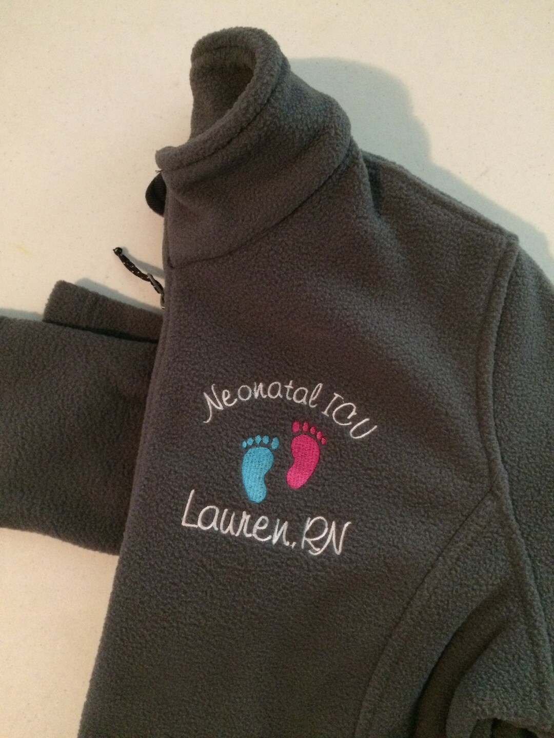 Neonatal ICU Jacket, Infant Foot Prints Nursing Jacket, Nursing Fleece ...