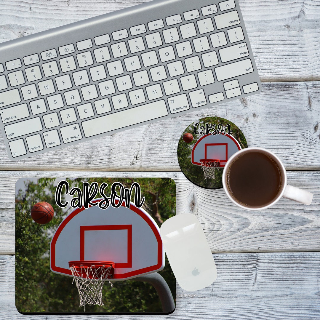 Basketball Court Mouse Pad and Desk Coaster Set. Sports. Desk Gift Set ...
