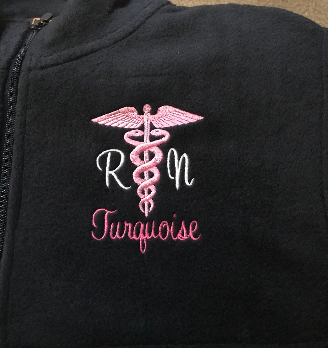 Personalized Caduceus RN Jacket. LPN Jacket, MA Jacket, Nursing Fleece ...
