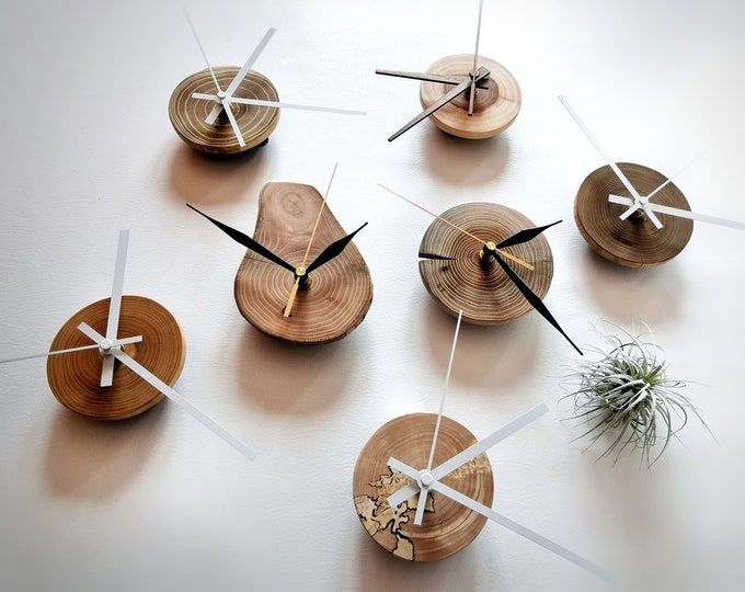 Unique Silent Wooden Clock/ Simple Modern Clock for Wall/ Small Wood ...