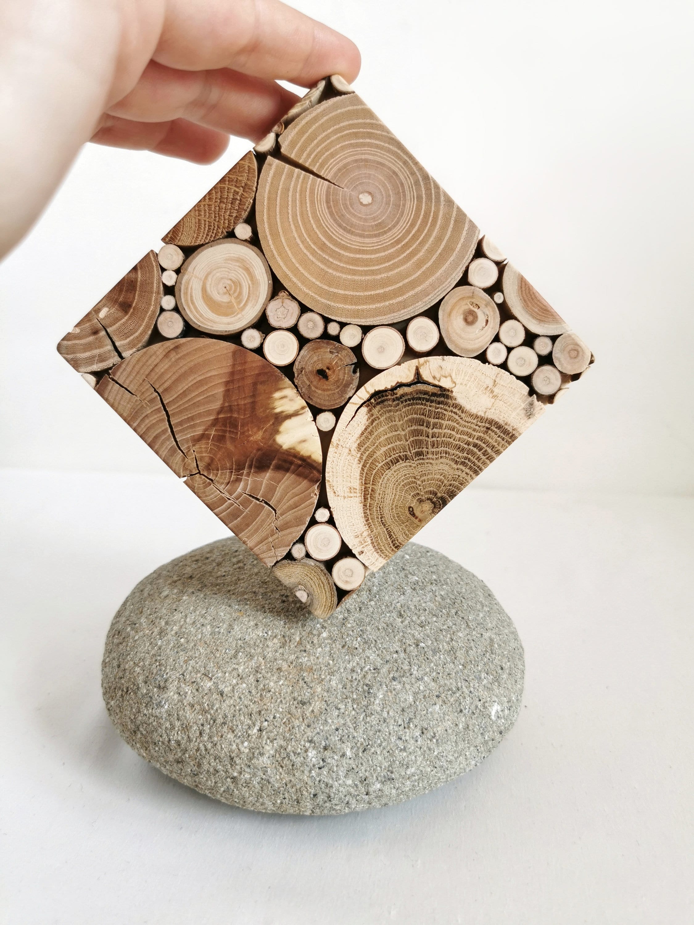 Diamond Shape Wooden Mosaic/ Home Office Wood Wall Art/ - Etsy