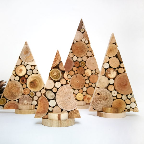 Tree Slab Wall Art Set of 3, Wood Wall Panel Triptych, Set of Wood Wall ...