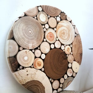 Wood Wall Art Circle/ Colorful Wood Wall Decor/ Wood Wall Hanging ...