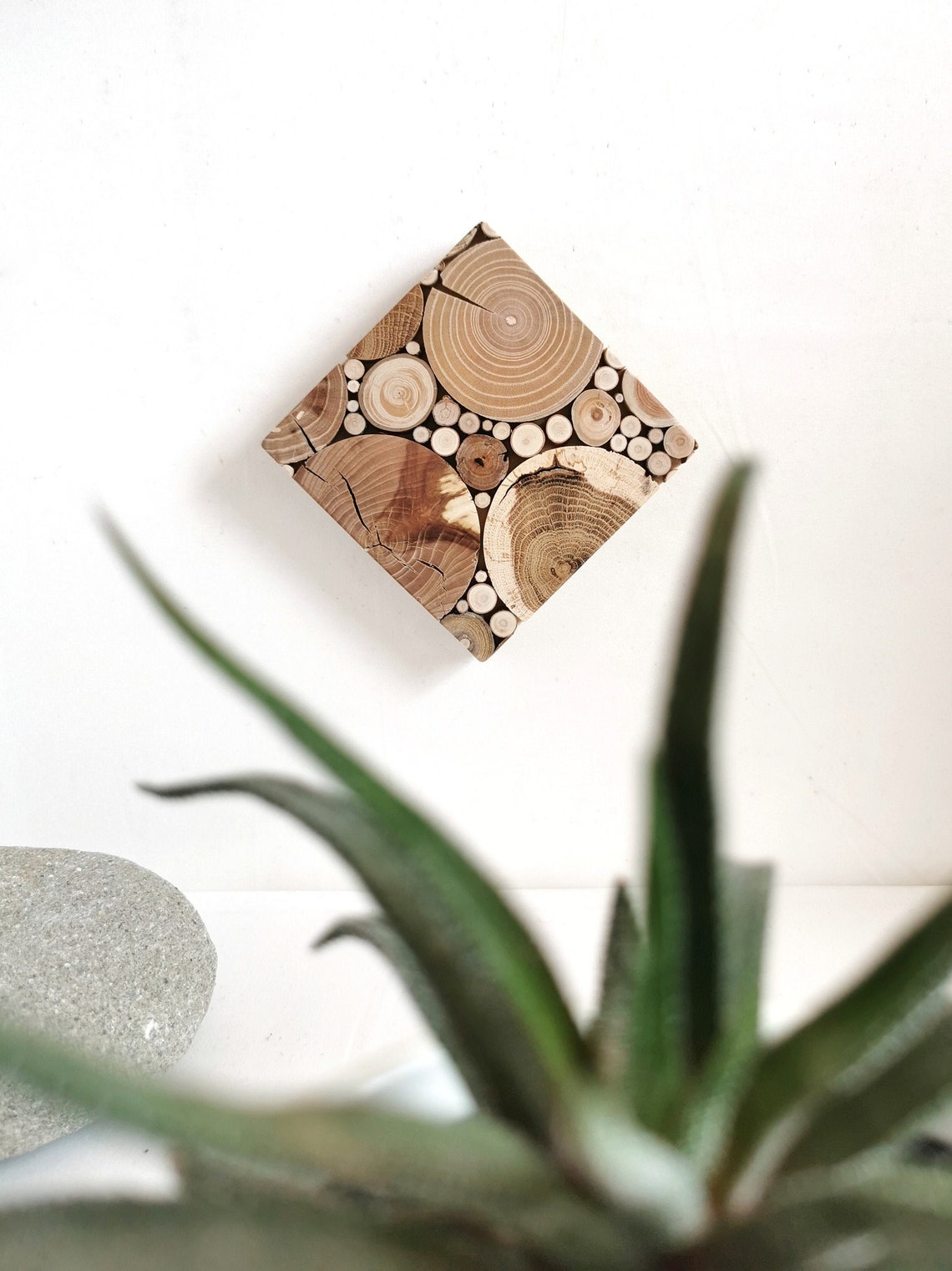 Diamond Shape Wooden Mosaic/ Home Office Wood Wall Art/ - Etsy