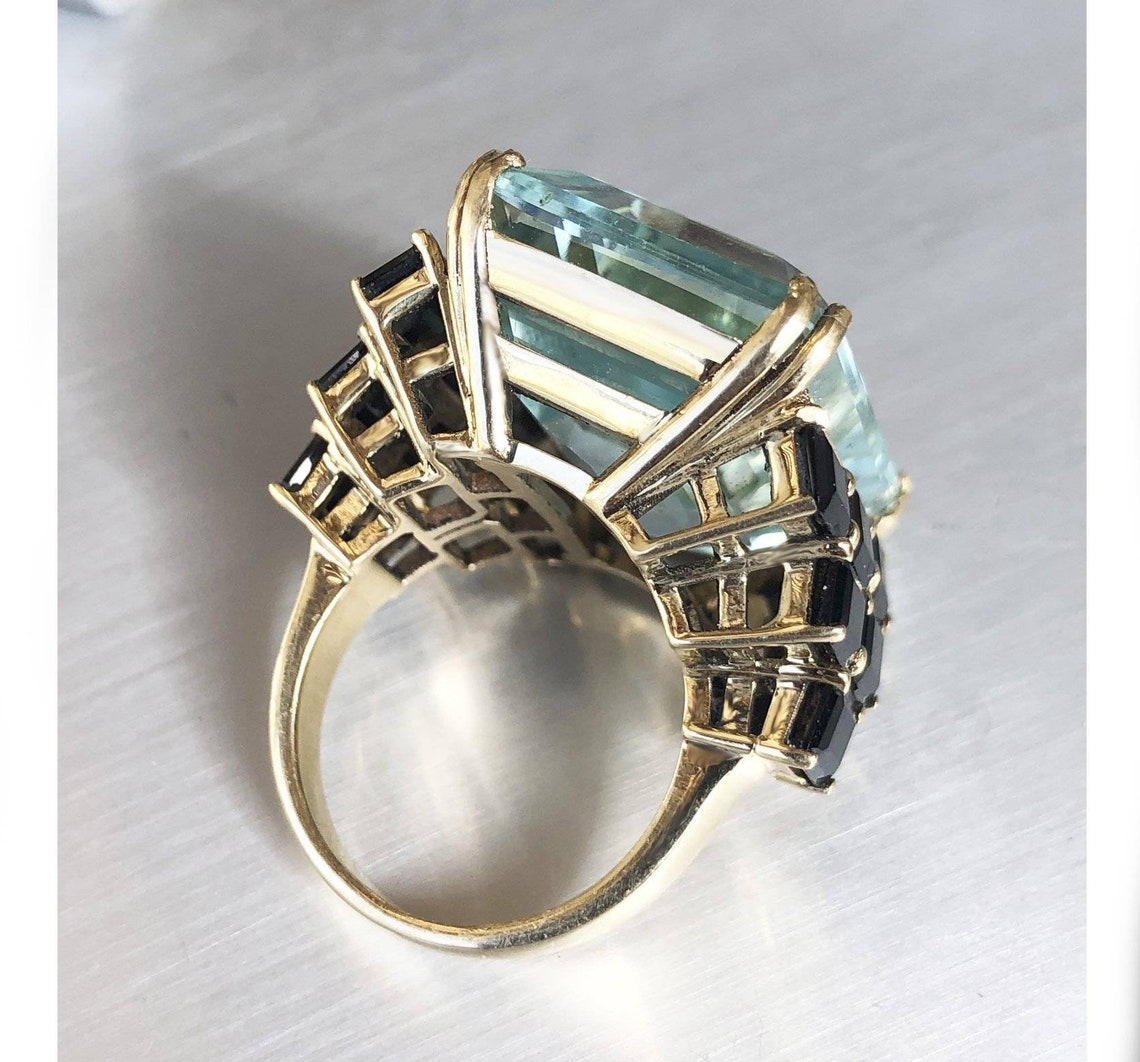 Incredible Solid Gold Cocktail Ring Masterpiece Jewellery Art - Etsy