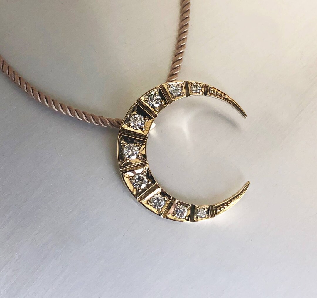 Diamond Moon Golden Pendant 18k Gold Moon Pendant Jewellery Moon Unique ...