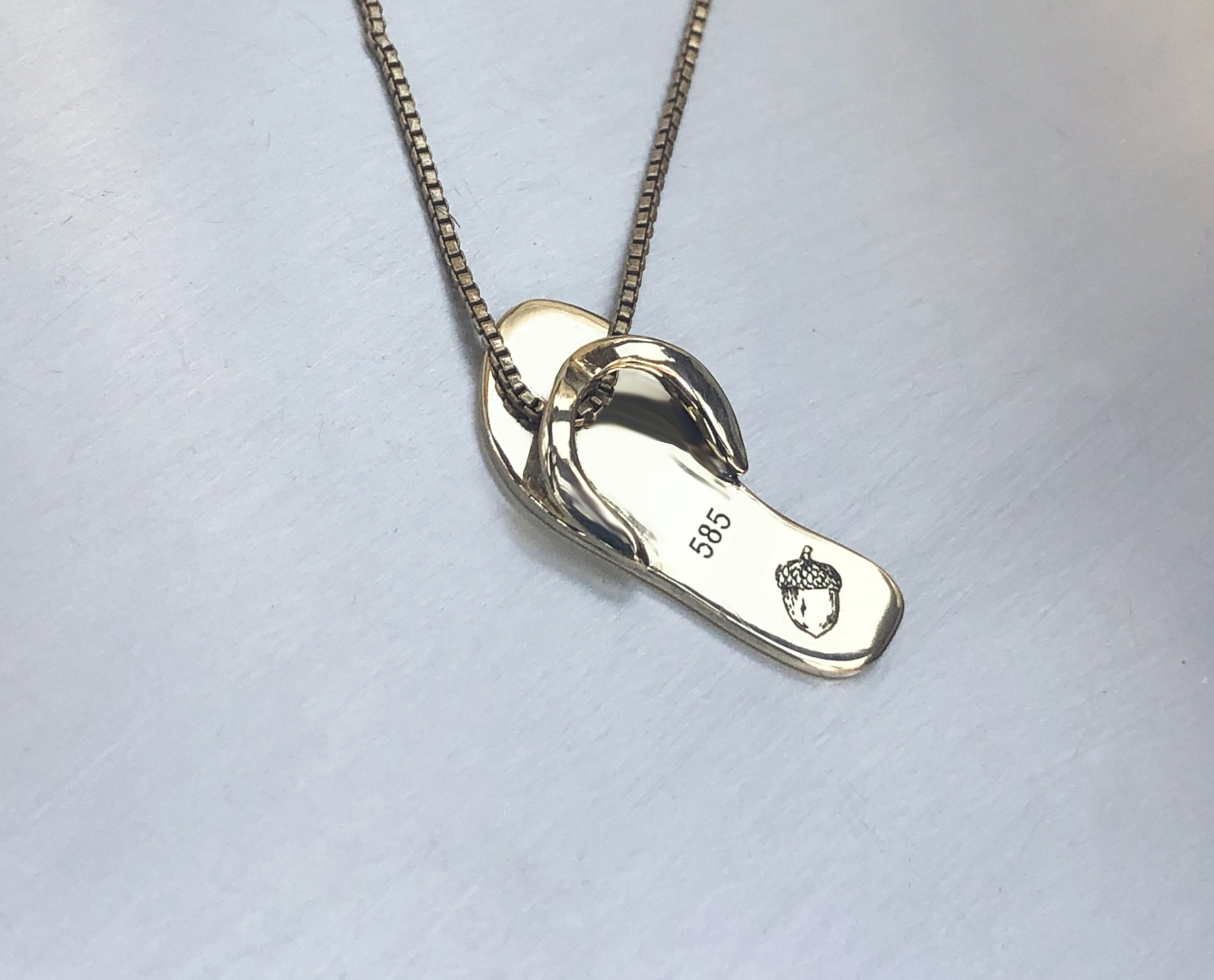 Sandal Pendant; Sandal Necklace in Gold; Summer Jewelry Charm; Shoe ...