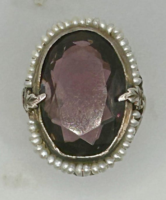 Victorian Antique Vintage Sterling Silver Seed Pearl … - Gem