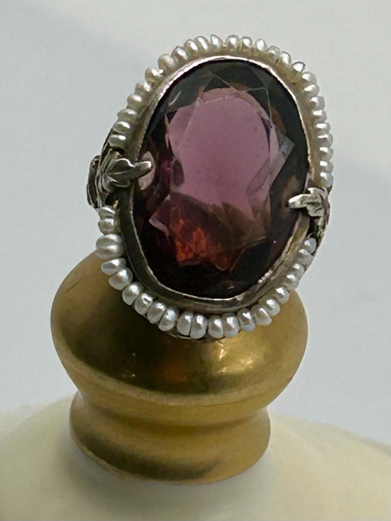 Victorian Antique Vintage Sterling Silver Seed Pearl … - Gem