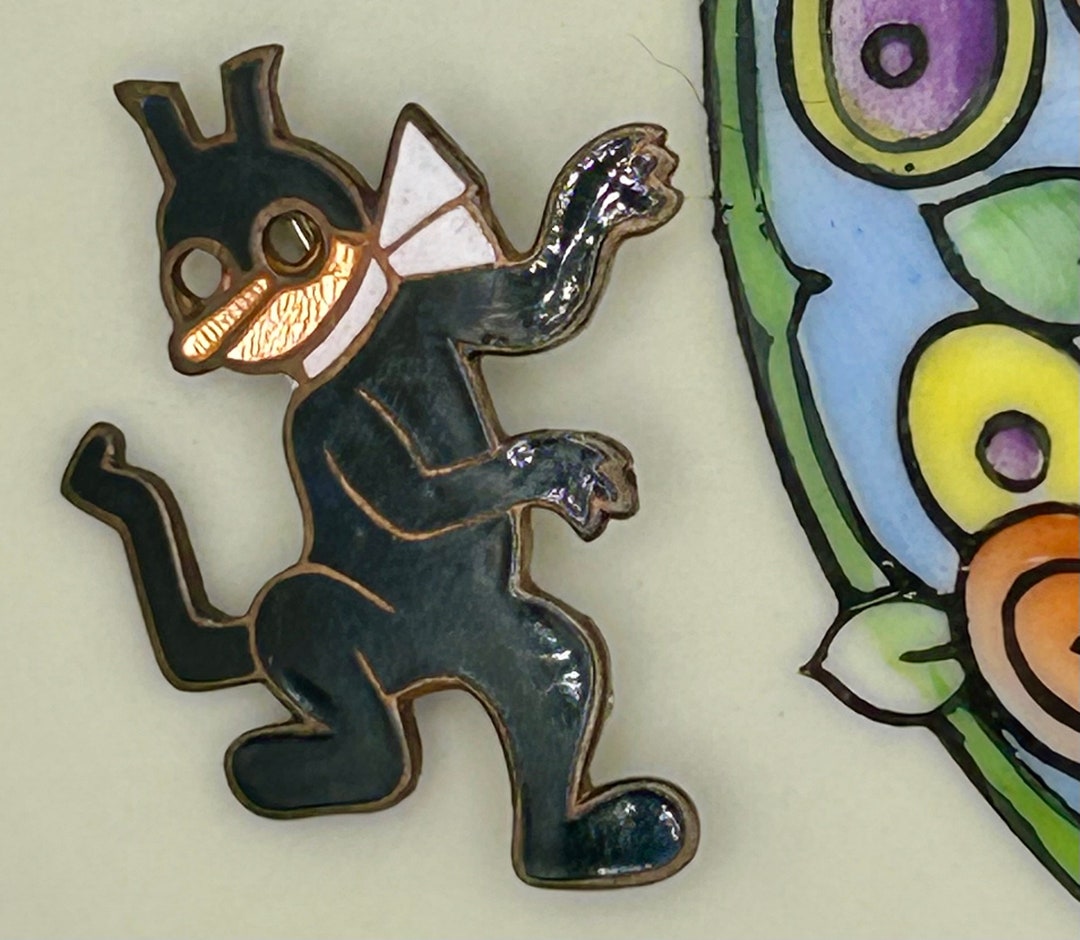 Vintage Antique Krazy Kat Lapel Pin Badge Brooch Black Cartoon Comic ...