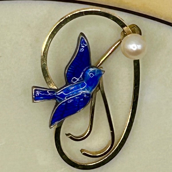 Bluebird Brooch - Etsy