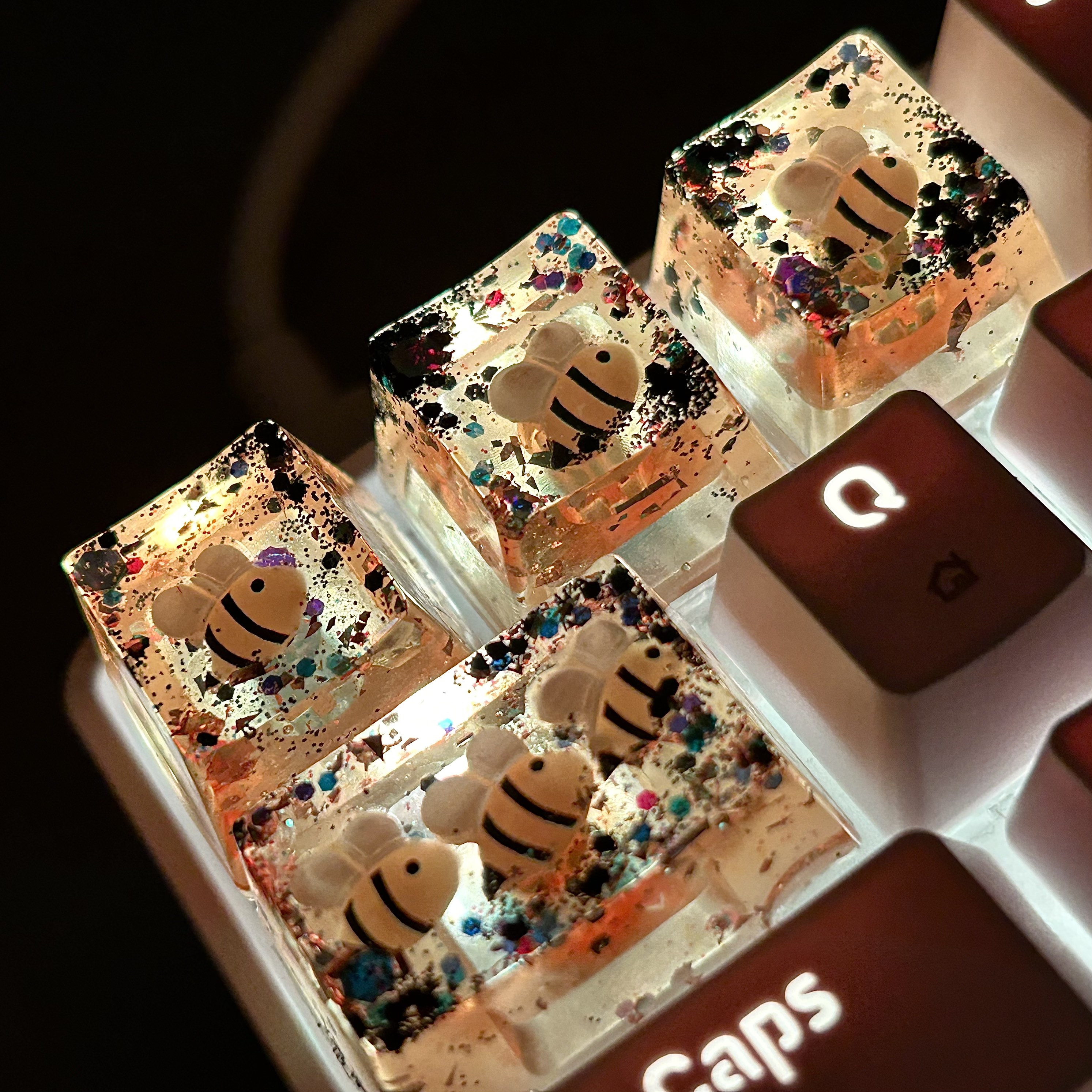 Handmade Keycaps “honeybee” Made From HQ Epoxy Resin for Mechanical ...