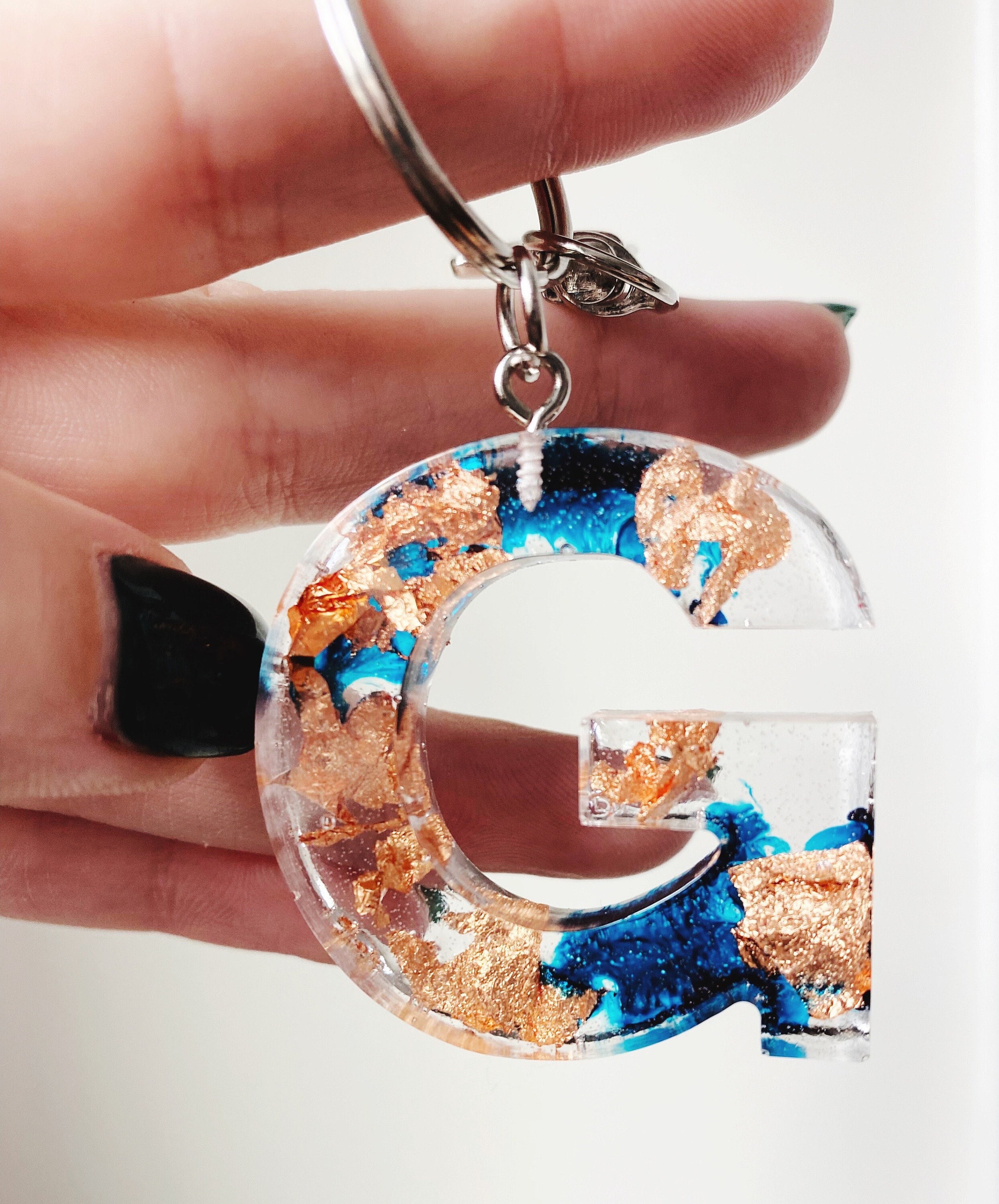 Initial Keychain - Etsy