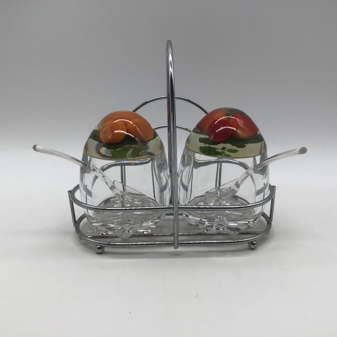 Vintage Mid-century Toast Rack With Apricot & Strawberry Perspex ...