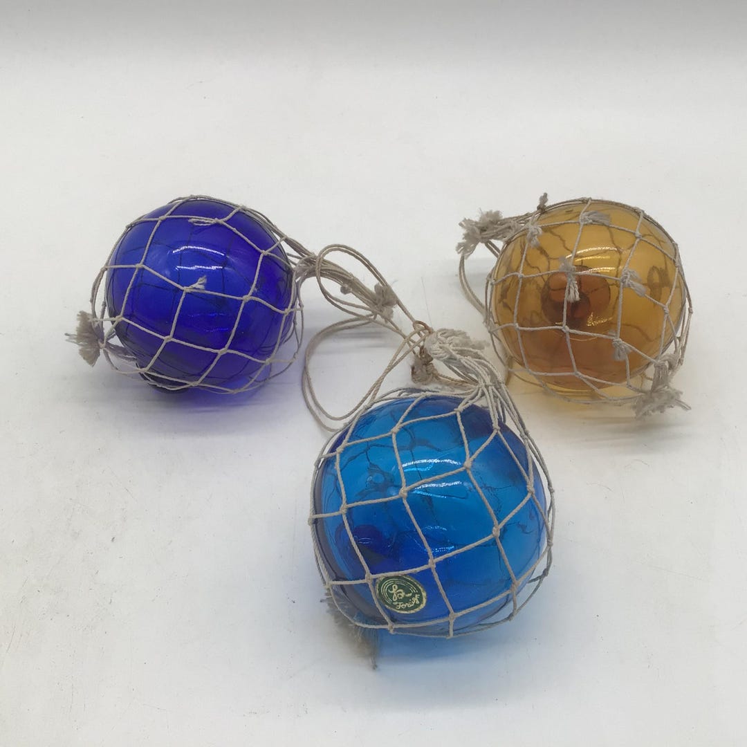 Vintage Glass Mini Buoys in Net – Set of 3 Nautical Coastal Decor - Etsy