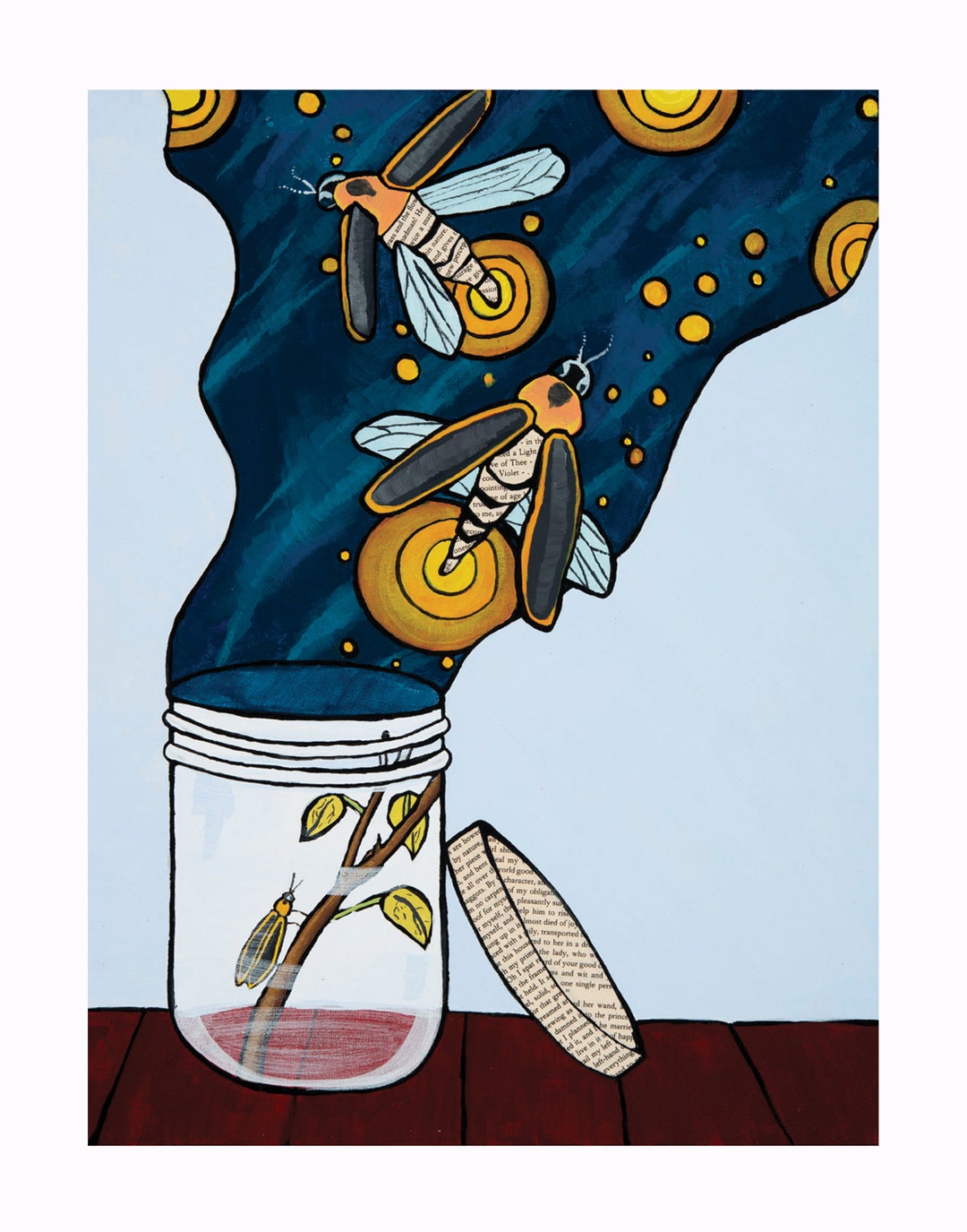 Flight of the Fireflies Art Print - Etsy