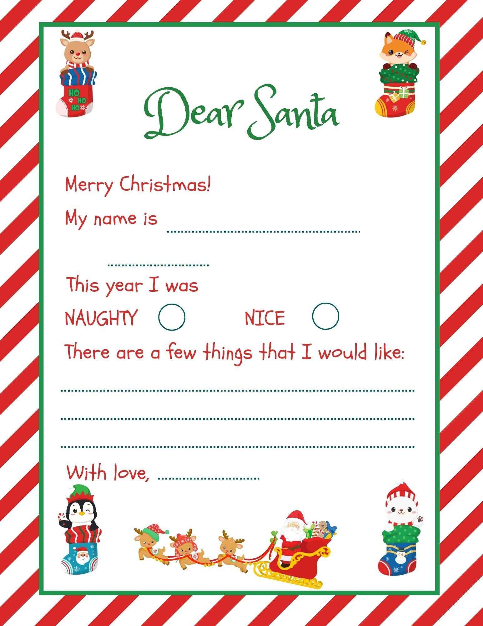 Letter to Santa Printable, Santa Letters, Dear Santa, Santa Mail ...