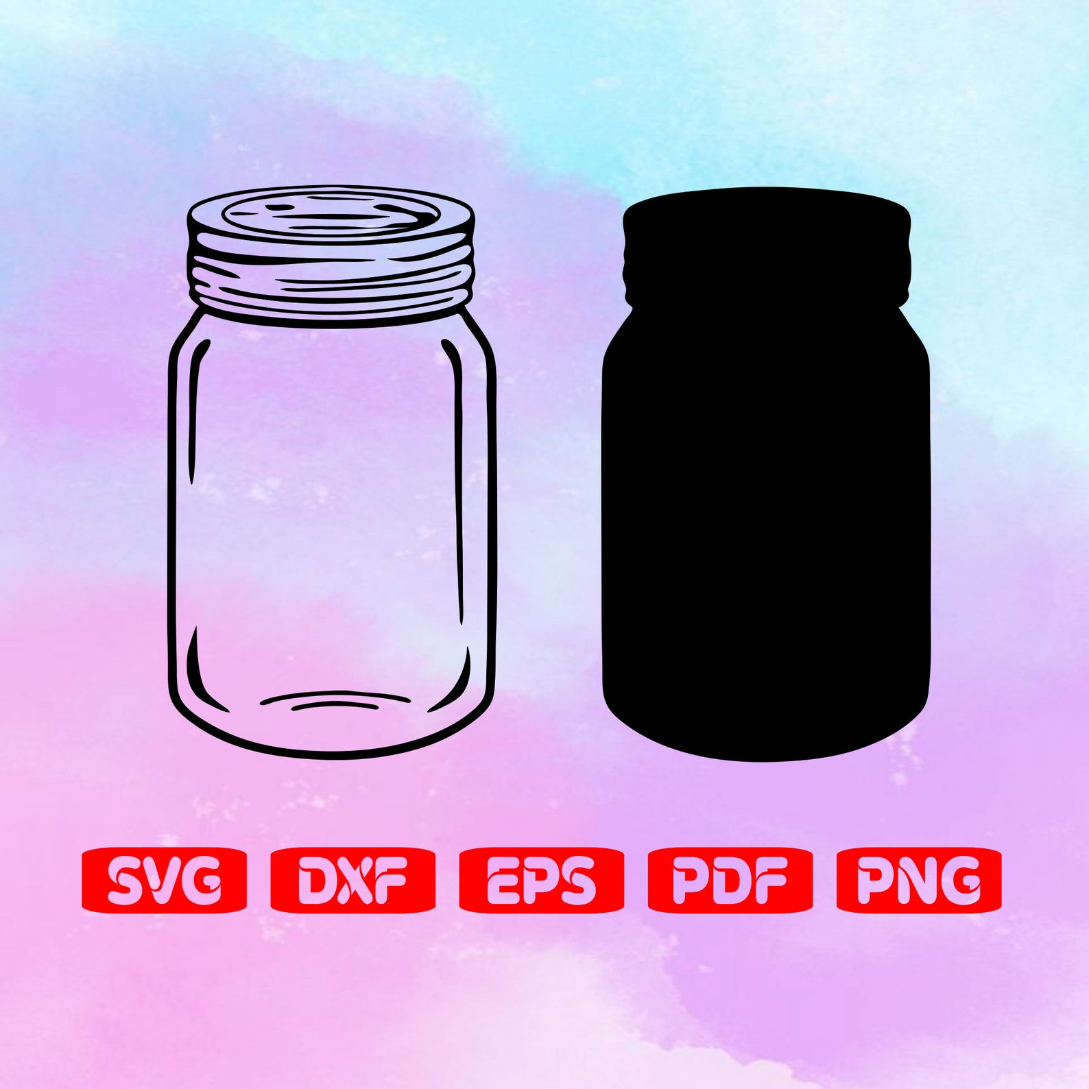 Mason Jar Svg, Ball Jar Svg, Mason Jar Clipart, Mason Jar Silhouette ...