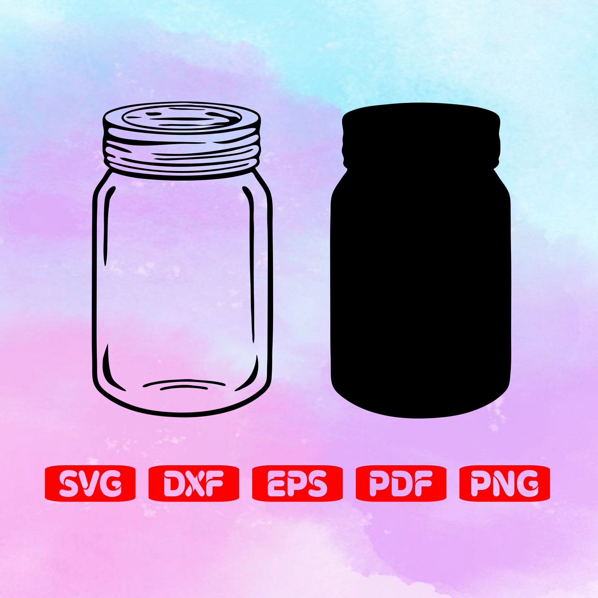 Mason Jar Svg, Ball Jar Svg, Mason Jar Clipart, Mason Jar Silhouette ...