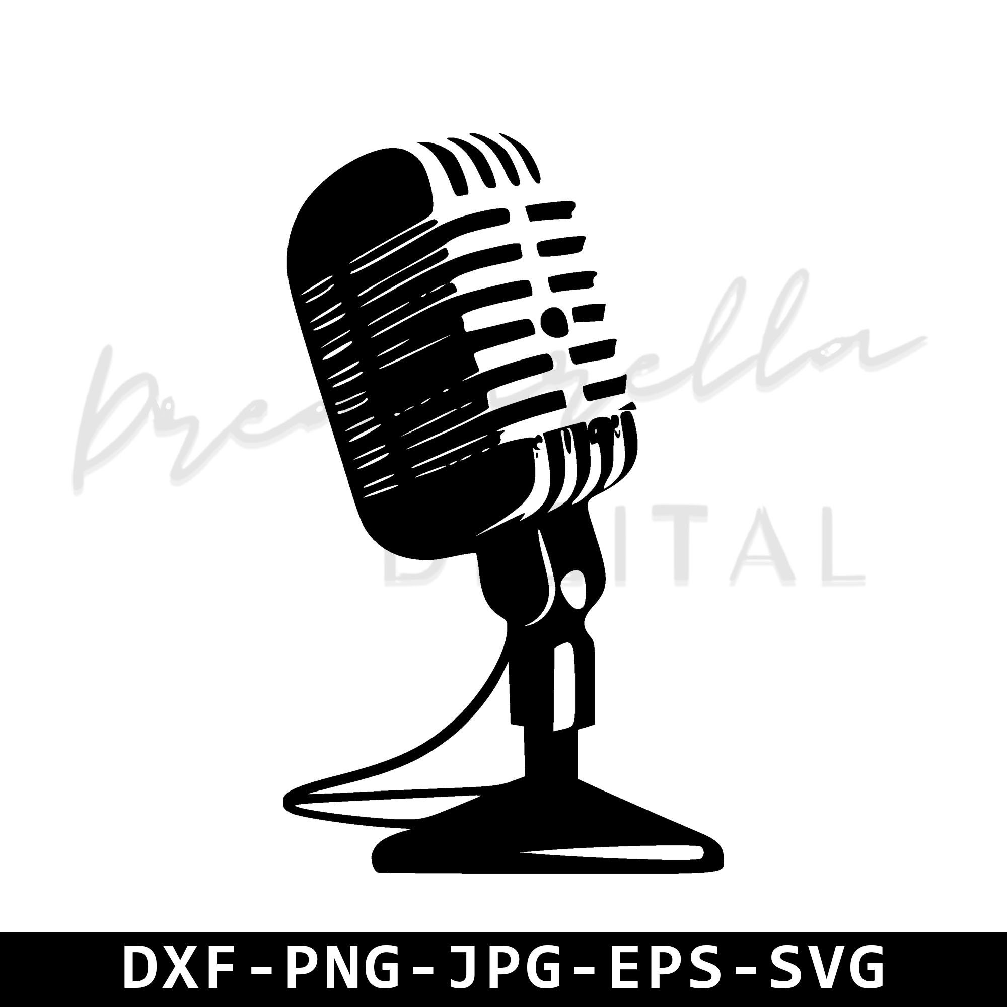 Vintage Microphone Svg Music Svg Design Melody Clipart Microphone ...