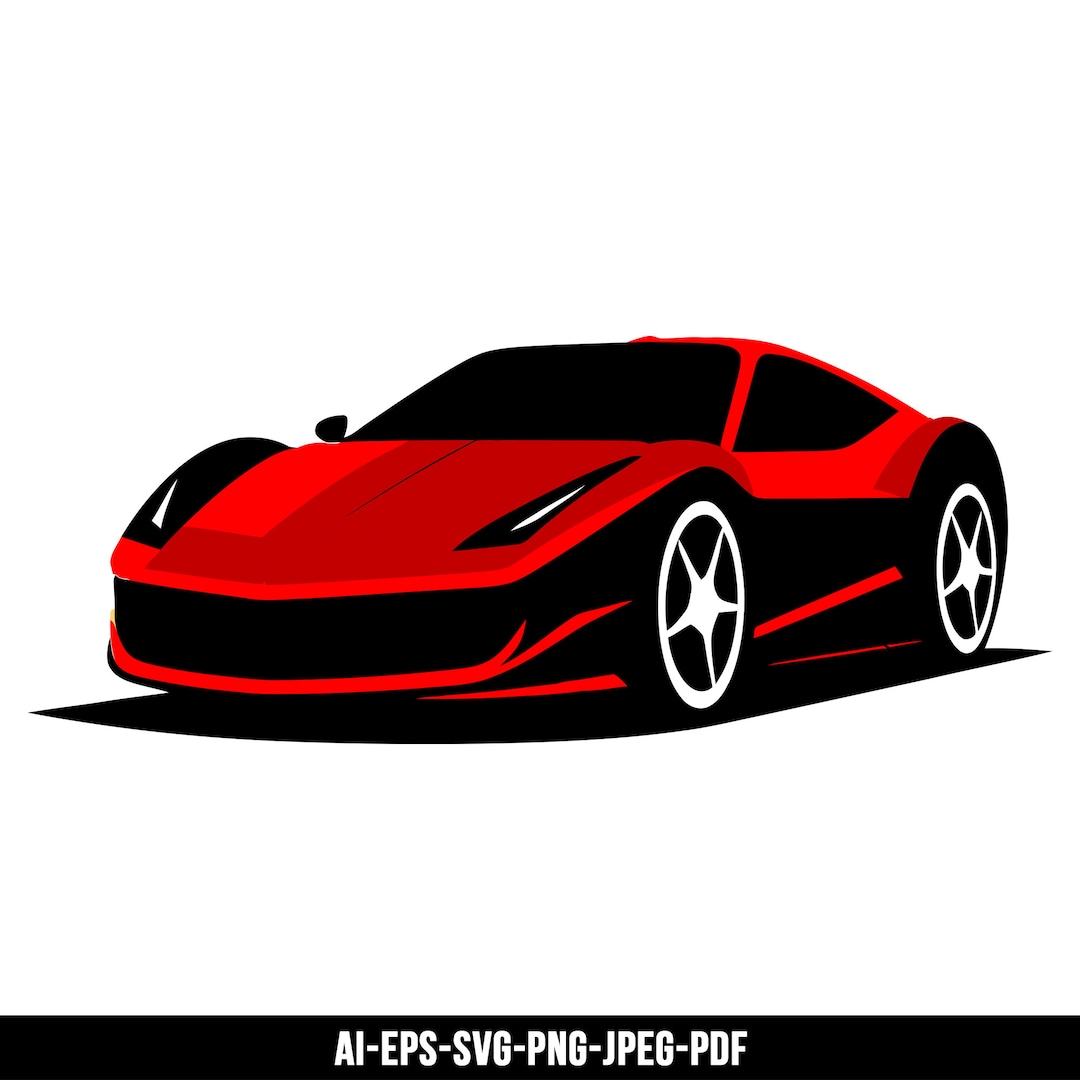 Red Sport Car Svg, Luxury Car Svg, Vehicle Svg, Racing Car Decal ...