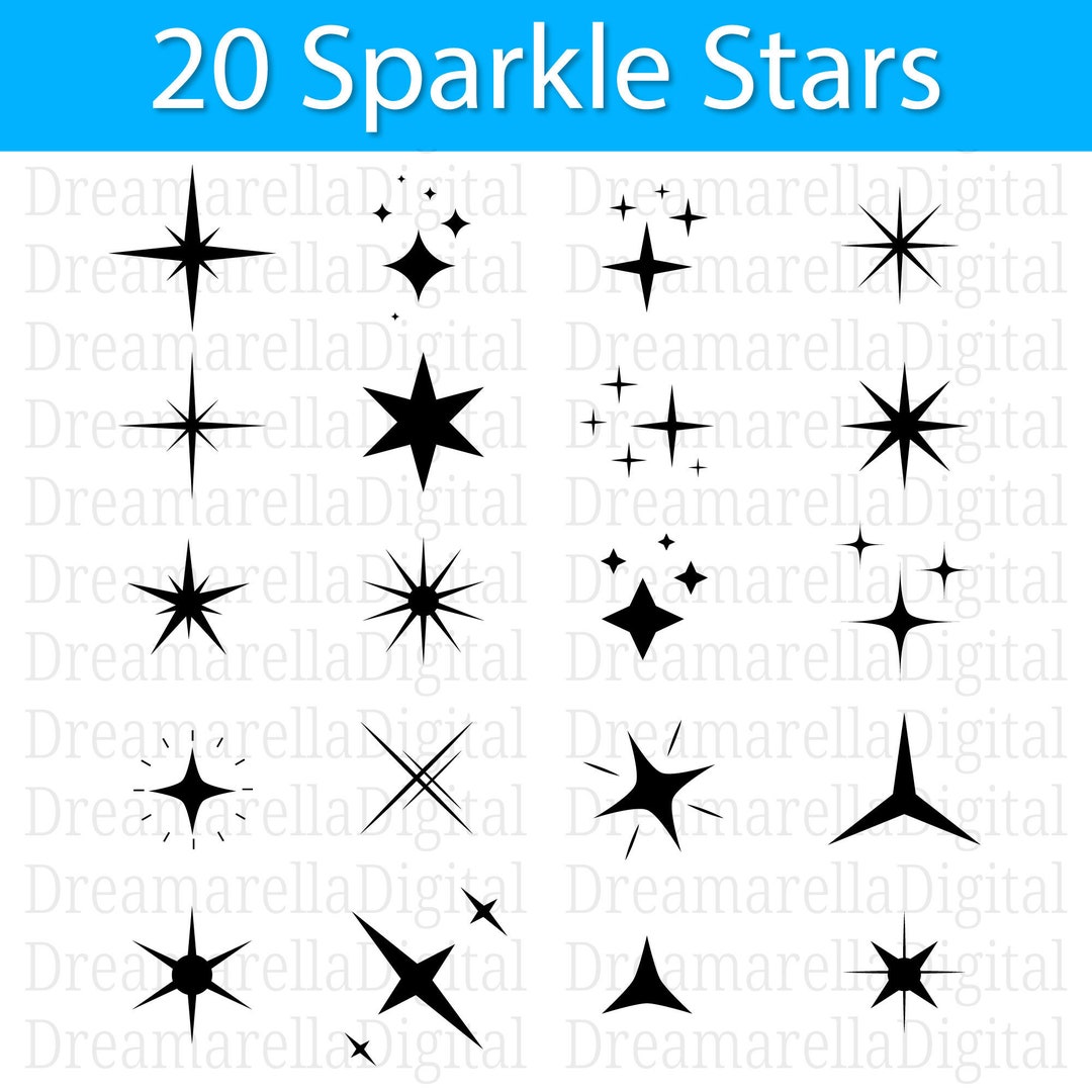 Sparkle Svg Bundle, Sparkle Stars SVG, Stars Svg, Star Clipart, Bright Stars, Twinkle Stars ...