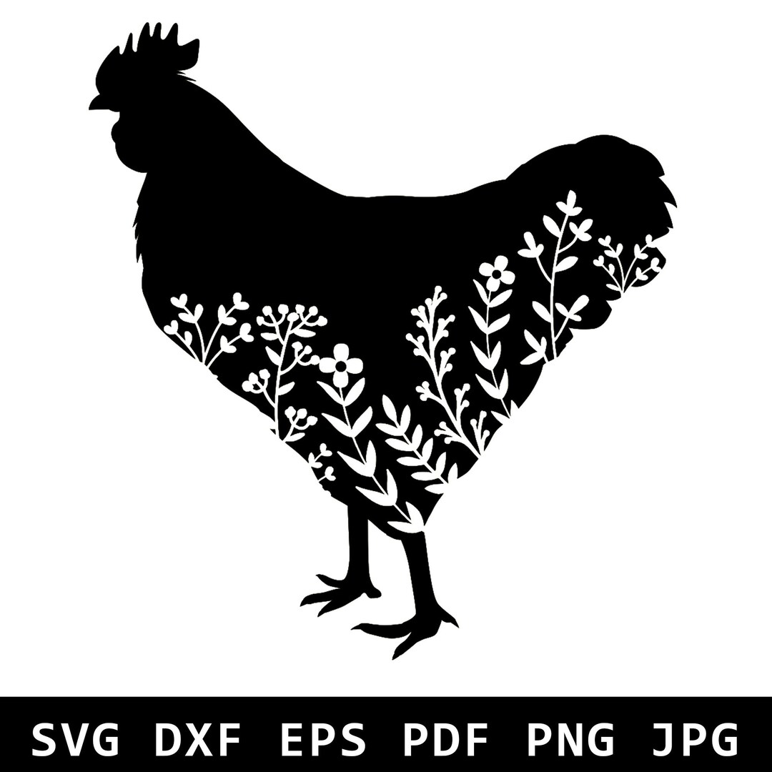 Granja de pollos svg, pollo floral svg, animal de granja svg, granja ...