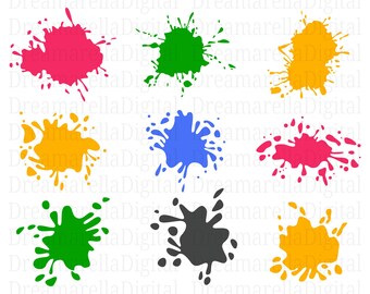 Paint Splatter SVG, Bundle, Paint Splats Svg, Paint Svg, Clipart ...