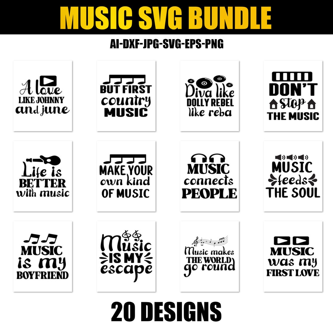 Music Quotes SVG Bundle, Funny Music Sayings Svg Bundle, Music Svg ...