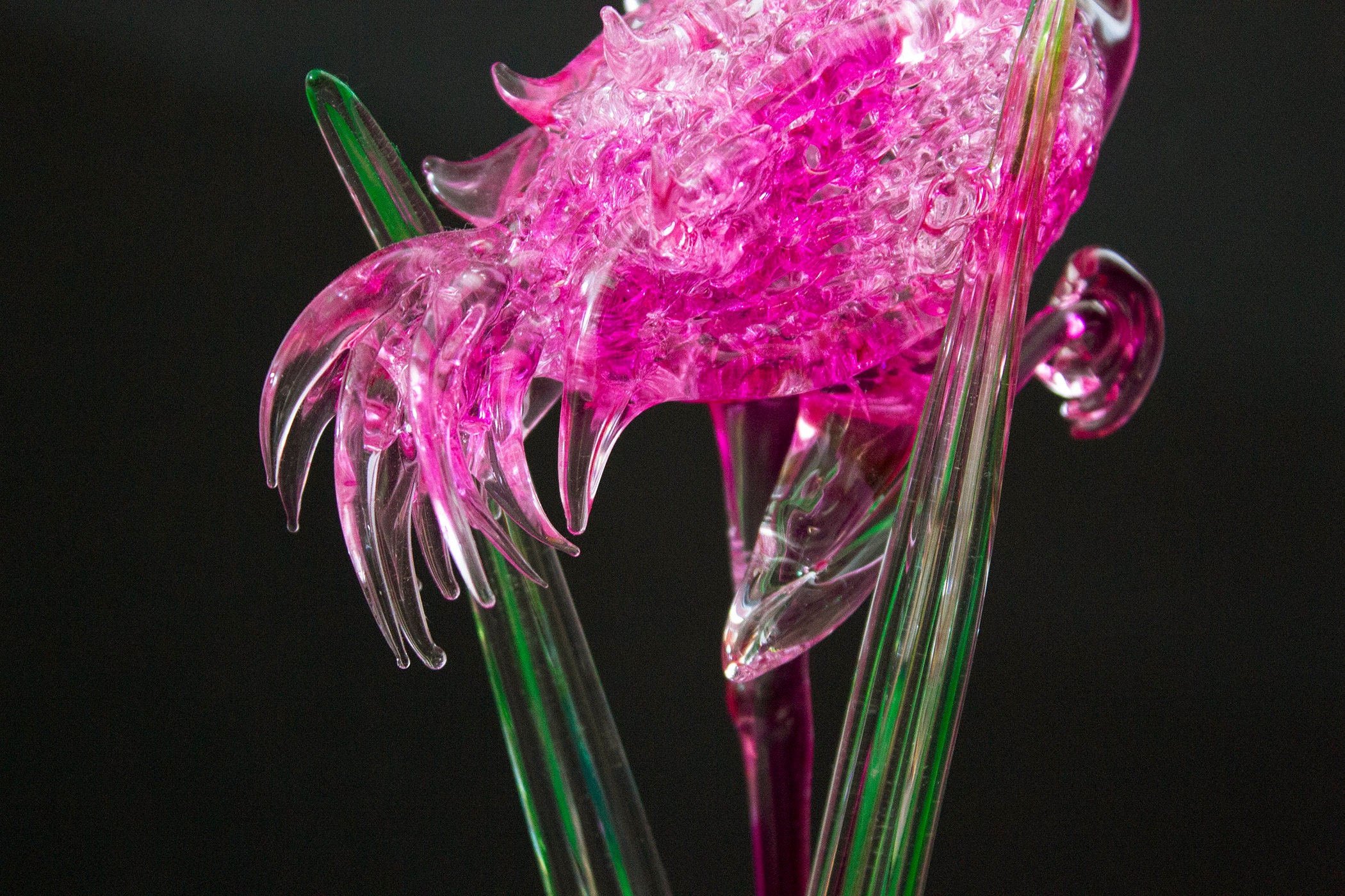 Beautiful Large Glass Flamingo Sculpture Available In 2 Color Etsy